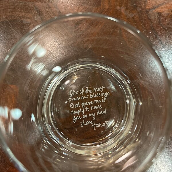 Custom Etched Handwriting Rock Glass - Engrave Your Handwritten Message ...