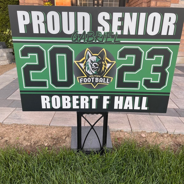 Proud Senior Yard Sign, High School Logo Sign, Senior Sign, Graduation ...