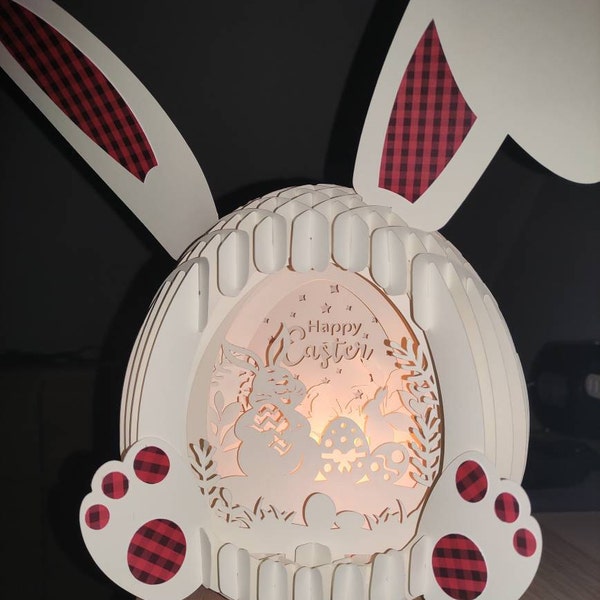 PDF, SVG, Studio Template Rabbit Holding Egg in Easter Bunny Eggs Pop ...