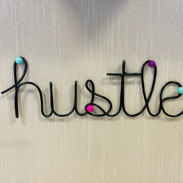 Hustle Sign, Hustle Metal Word, Hustle Wall Hanging, Office Decor ...