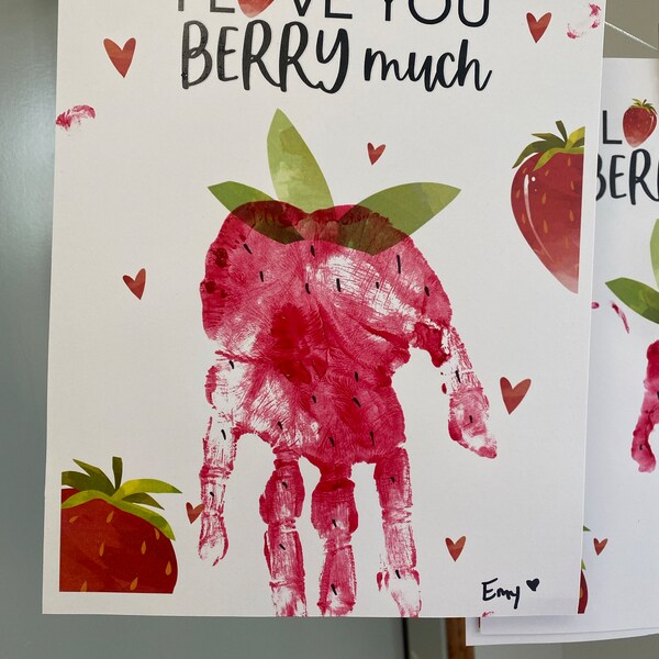 I Love You BERRY Much Valentines Day Activities, Printable Handprint ...