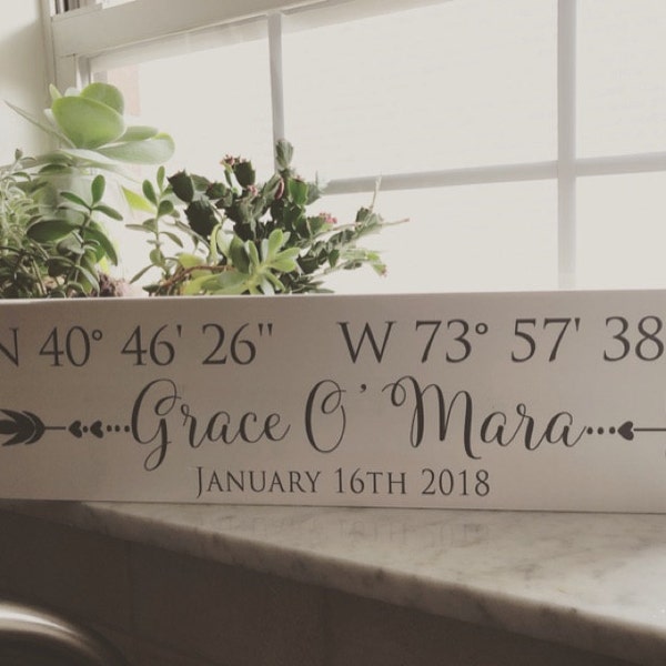 Personalized Wedding Gift | GPS Sign | Custom Coordinates Sign | Mother ...