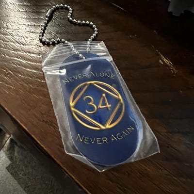 Narcotics Anonymous 3rd Step Prayer Medallion Necklace Men Women, NA ...