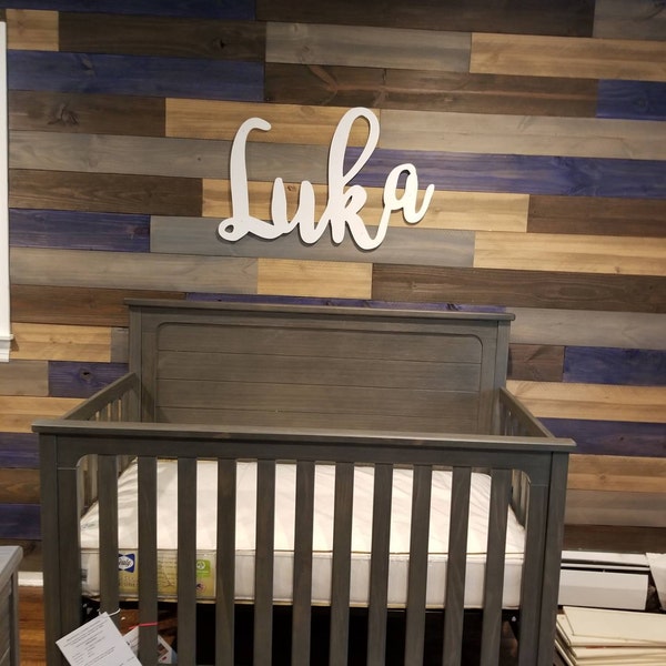 Large Name Sign Calligraphy Laser Cut Nursery Sign Crib Sign Baby Name ...
