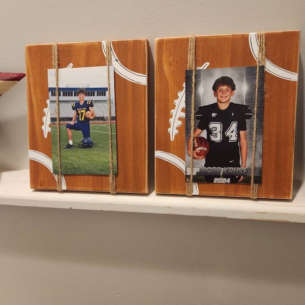 Football Picture Frame/holder, Farmhouse Style, Coaches Gift, Team Gift ...