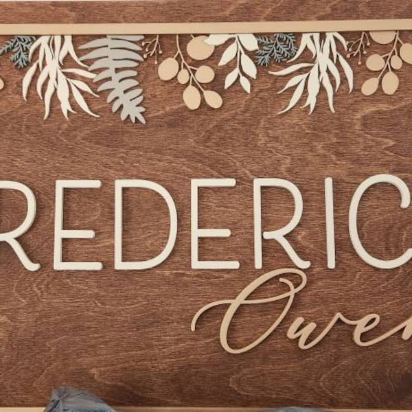 Custom Wood Name Sign: Hanging Branches Nursery Decor - Etsy