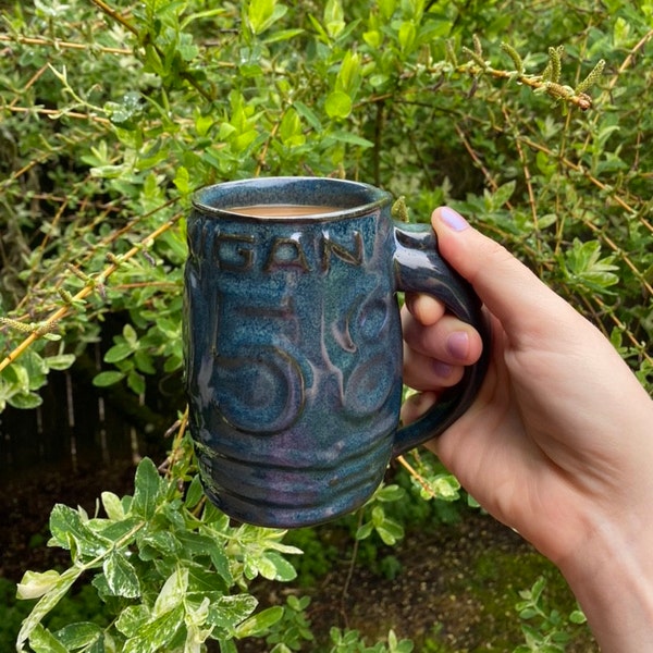 Michigan, License Plate Mug, Unique Pottery, Coffee Mug, Ceramic Mug ...