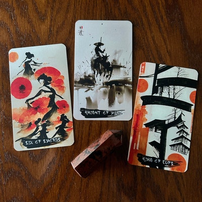 Vintage Tarot Deck, Japanese Art Deck, Tarot Cards, Sumie Art, Tarot ...