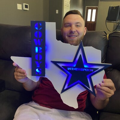 Personalized Cowboy Sign Texas Lighted Sign Man Cave Sign - Etsy