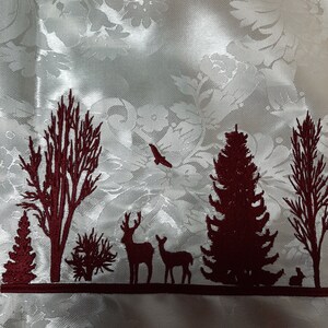 Winter Trees Scene Deer Embroidery Machine Design | Etsy