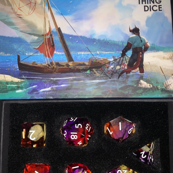Sunrise Sonata - Gradient Cloud Dice, Handmade Resin Sharp Edge Dnd ...
