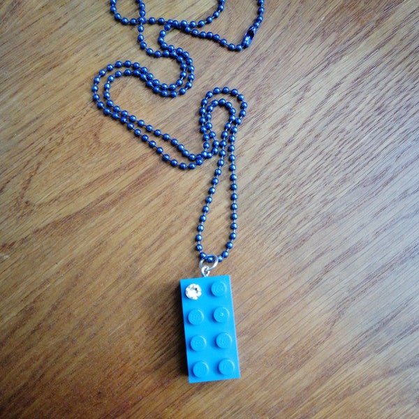 Dark Blue LEGO® Brick 2x2 With a ‘diamond’ Color SWAROVSKI® Crystal on ...