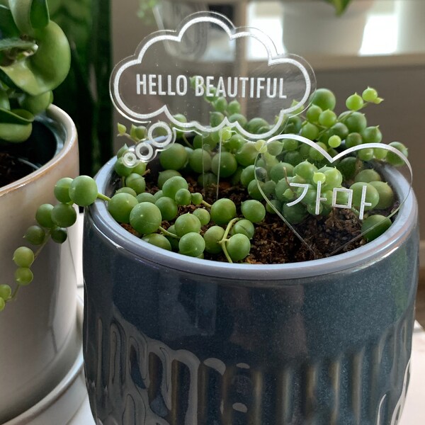 Set of 2 Plant Tags, Acrylic Plant Tags, Custom Plant Tags, Plant ...