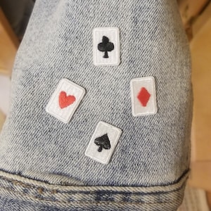 4 Pieces Small Playing Cards Embroidery Iron on Applique - Etsy