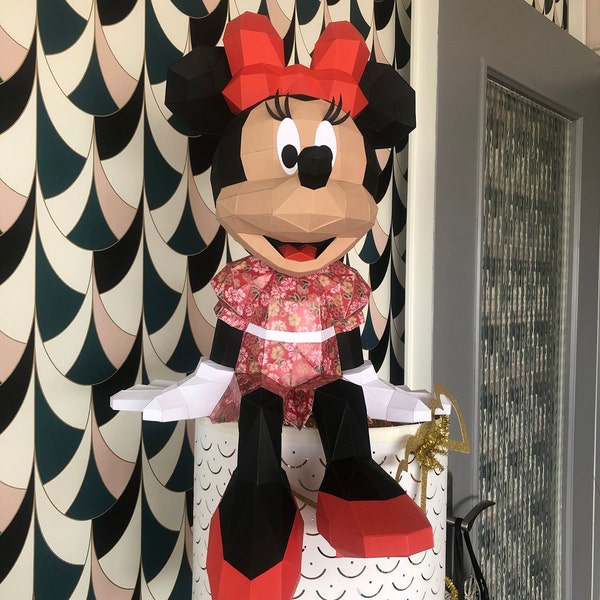 Papercraft Minnie Mouse, Pdf, SVG and DXF Format Compatible With Cricut ...