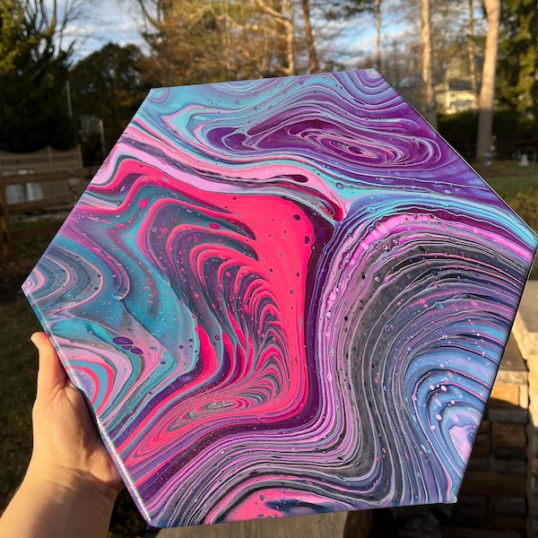 5" Mini UV Reactive Neon Circle Resin Art - Etsy