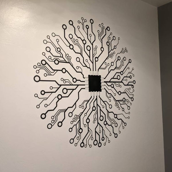 Circuit Board Wall Decal, Technology Vinyl Wall Art Decals, Gamer Room ...