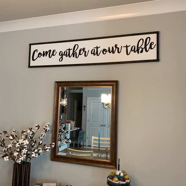 Large Farmhouse Sign, Thanksgiving Sign, Gather Together, Gather at Our ...