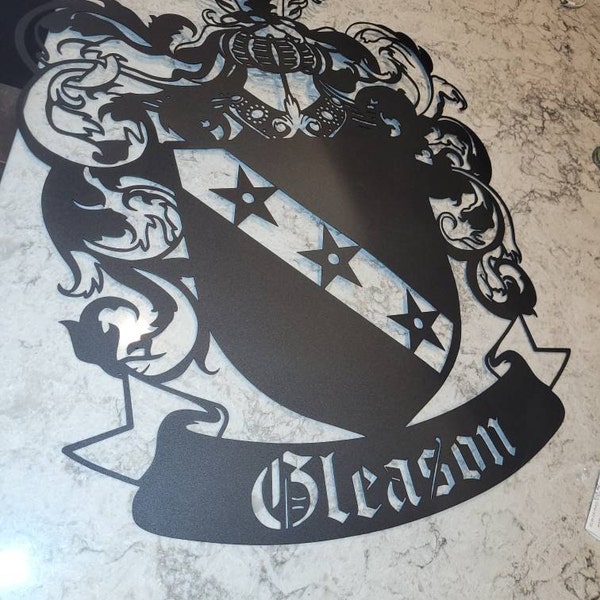 Family Crest Metal Sign, Your Family Crest, Custom Metal Sign, Family ...