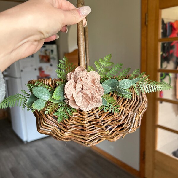 Flower Girl Basket | Willow Wedding Basket | Wedding Basket Set | Ring ...