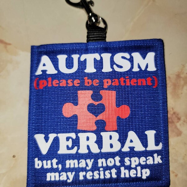 Autism Alert Hang Tag, Personalized Medical Alert Hanging Patches ...