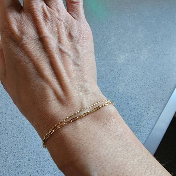 Two Delicate Bracelets Set, Dainty Bracelet Set, Two Minimalist ...