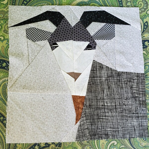 Goat 12 Inch Quilt Block, Foundation Paper Pieced Pattern With 2 ...
