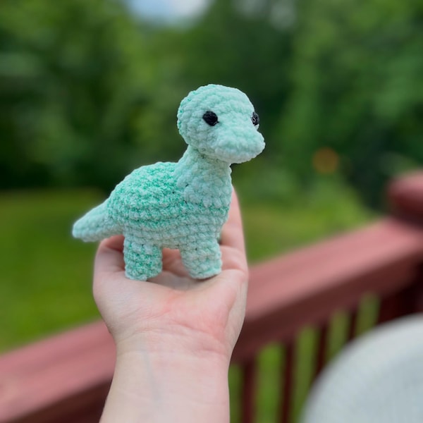 Mini Brontosaurus Crochet Pattern – Low Sew Dinosaur Amigurumi PDF by ...