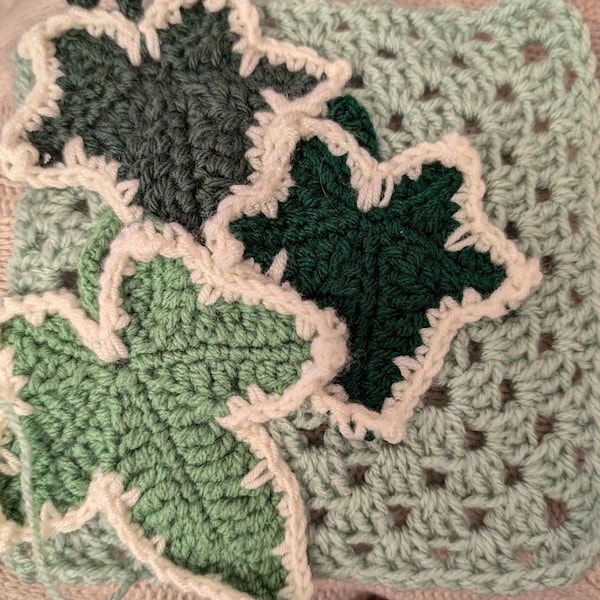 Crochet Variegated Ivy Leaf Applique Pattern (PDF Download) - Etsy