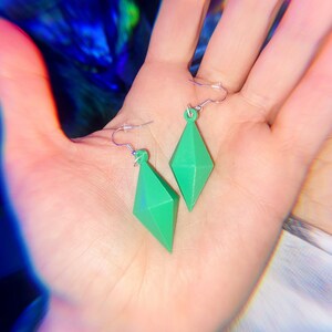 Sims Gem plumbob Earrings Silver Super Light Weight - Etsy