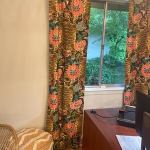 Retro Leaf, Covington Carson Fiesta 100% Cotton Draperies Kitchen ...