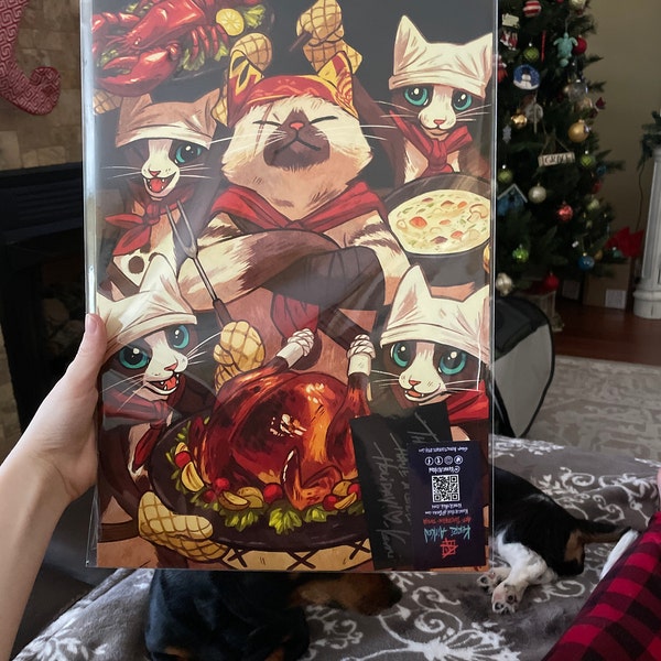 Meowscular Chef- 11"x17" Print - Monster Hunter World Palico Fan Art - Etsy