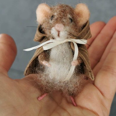Needle Felt Mouse Miniature Mouse Felt Mouse Dollhouse Mouse - Etsy