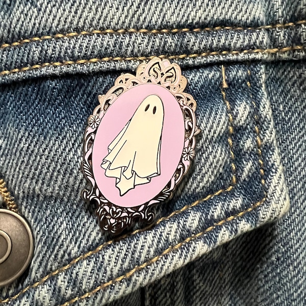 Victorian Ghost Glow in the Dark Enamel Pin | Halloween | Pins for ...