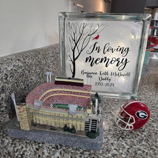 Custom in Loving Memory Glass Block Light for Loss of Loved One ...