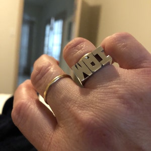 Custom Gold Name Ring Solid Gold 10k or 14k Fine Jewelry | Etsy