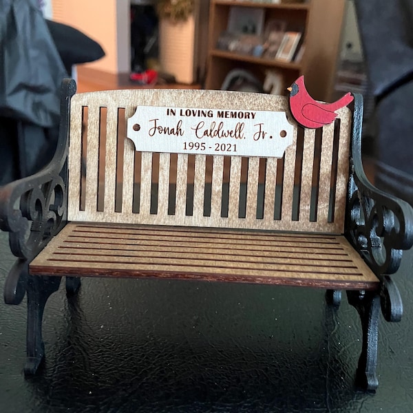 Personalized Mini Bench, Wedding Place Setting, Memorial Keepsake, Lost ...