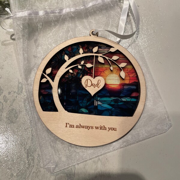 Sun Catcher Sympathy Gift, Poem Card Memorial Suncatcher, Wing Sympathy ...