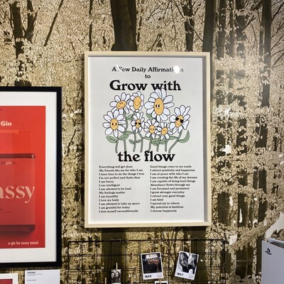 Affirmations Wall Print, Aesthetic Flowers Poster, Positive Selfcare ...