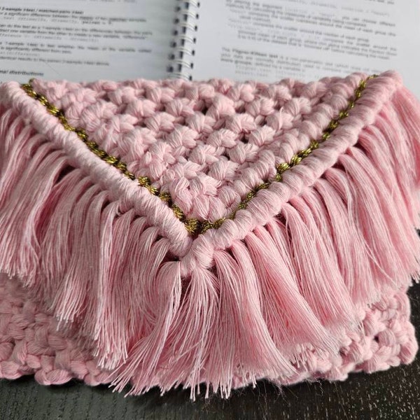 Macrame Clutch Pattern/tutorial + Straps and Weaving Detail, Macrame ...