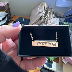 Star Wars Aurebesh Name Necklace, Jedi Order Custom Rebel Alliance Star ...