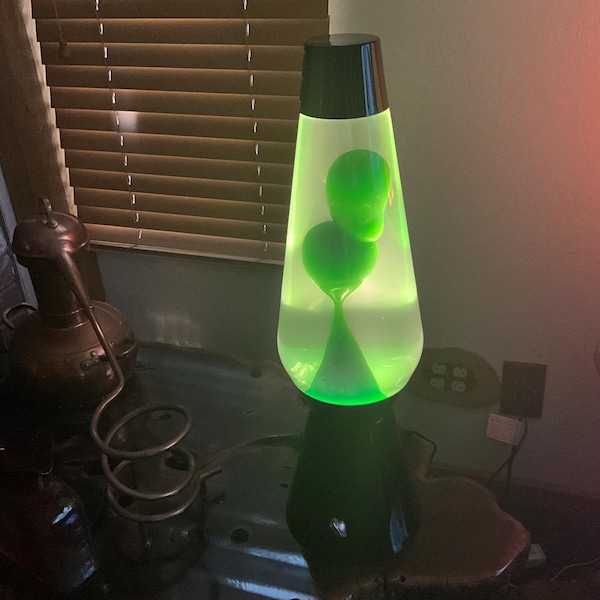 Custom Made 27” Grande Lava Lamp, Bright Yellow Wax With Crystal Clear ...