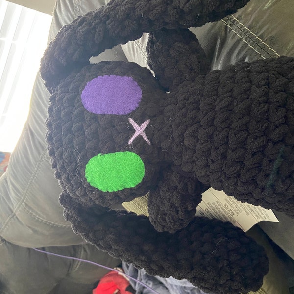 Customizable Large Crochet Bunny- Black, Year of the Rabbit, Creepy ...