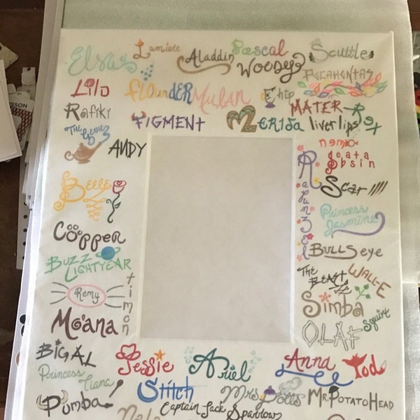 Disney Photo Mat - Mat Board - Disney Characters - Disney Autograph ...