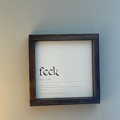 Feck Definition St Patrick's Day Decor, Celtic Signs, Irish Definitions ...