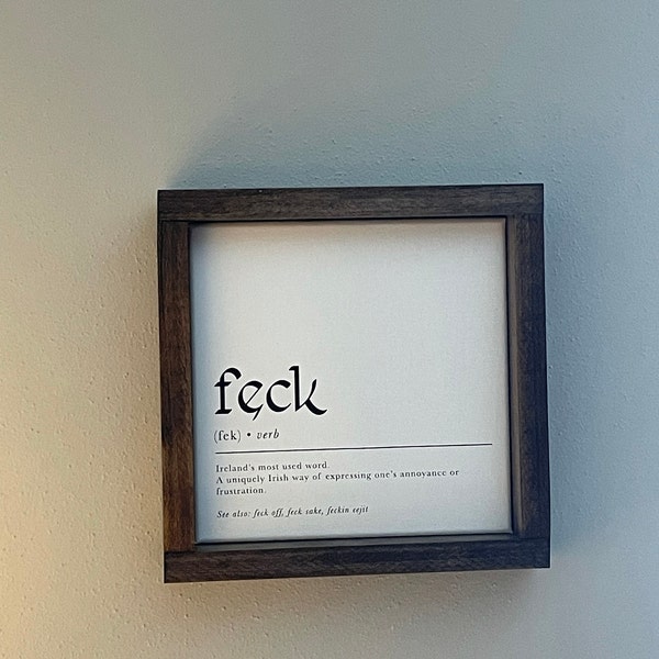 Feck Definition — St Patrick's Day Decor, Celtic Signs, Irish ...