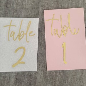 Table Number Sticker, Elegant Wedding Reception Vinyl Decal Numbers ...
