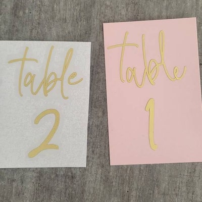 Table Number Sticker, Elegant Wedding Reception Vinyl Decal Numbers ...