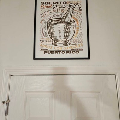 Puerto Rico Kitchen Art, Puerto Rico Food Print, Food Sign, Home Décor ...