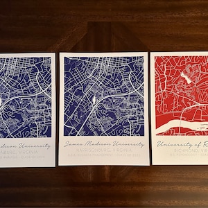 Personalized University Map, Custom Map, College Campus, Dorm Decor ...